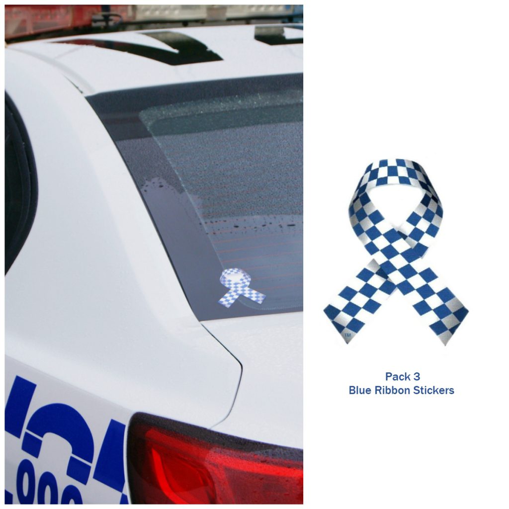 Pack 3 Blue Ribbon Stickers – copshop.com.au