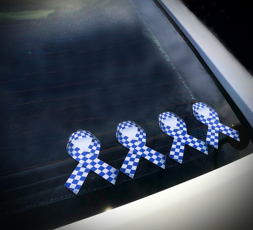 Pack 4 Blue Ribbon Remembrance Stickers – copshop.com.au